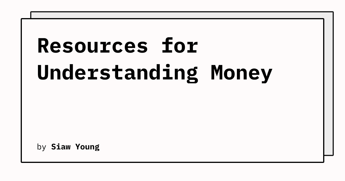 Resources for Understanding Money